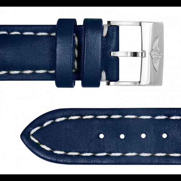 Breitling | Accessories | Breitling Blue Leather Strap Only Brand New ...